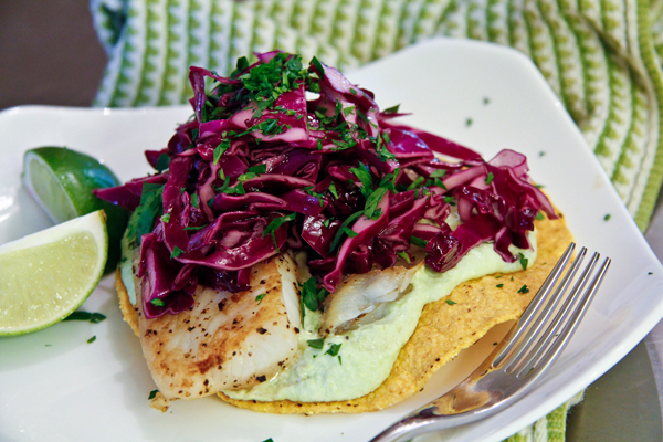 Wasabi Edamame Fish Tostadas | Chef Julie Yoon