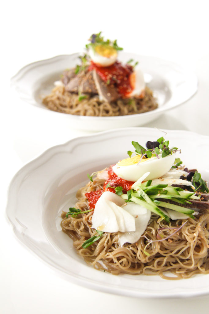 Spicy Cold Buckwheat Noodles (Bibim Naengmyeon : 비빔냉면) | Chef Julie Yoon