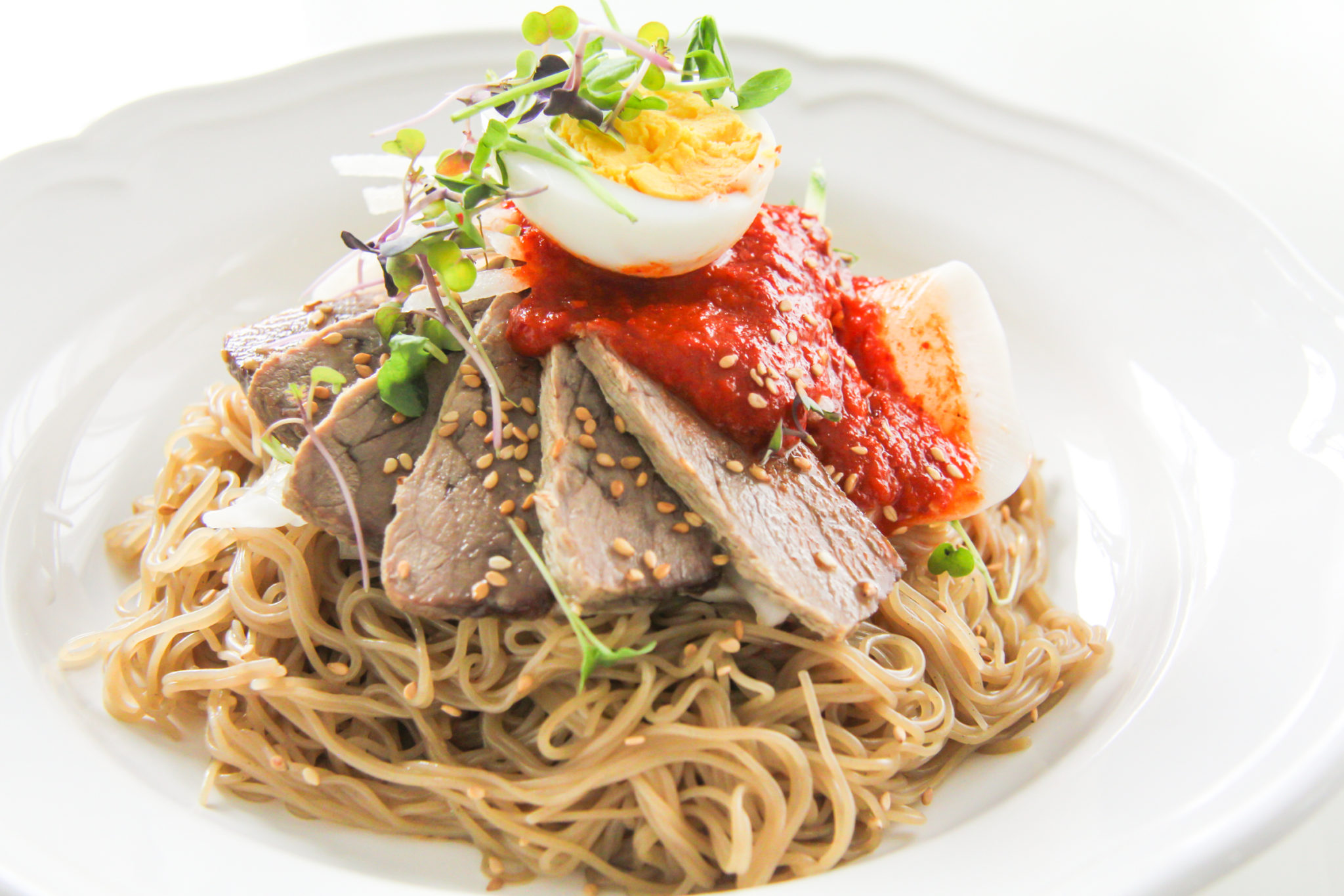 Spicy Cold Buckwheat Noodles (Bibim Naengmyeon : 비빔냉면) | Chef Julie Yoon