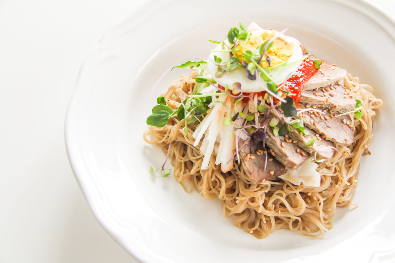 Spicy Cold Buckwheat Noodles (Bibim Naengmyeon : 비빔냉면) | Chef Julie Yoon
