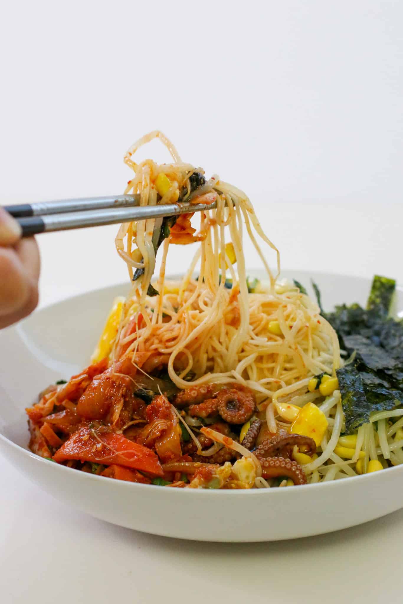 Spicy Octopus Stir fry with Noodles Recipe + GIVEAWAY with Seoul Mills ...